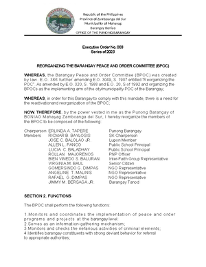 Executive Order Barangay Nutrition Council docx - Republic of the ...