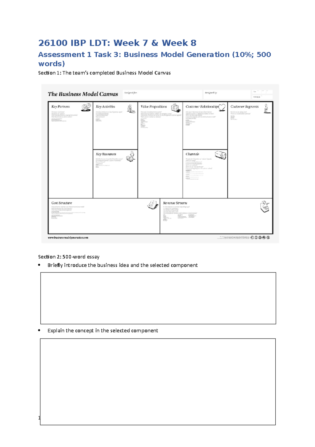 IBP Weeks 7-8 Ass 1 Task 3 framework - 26100 IBP LDT: Week 7 & Week 8 ...