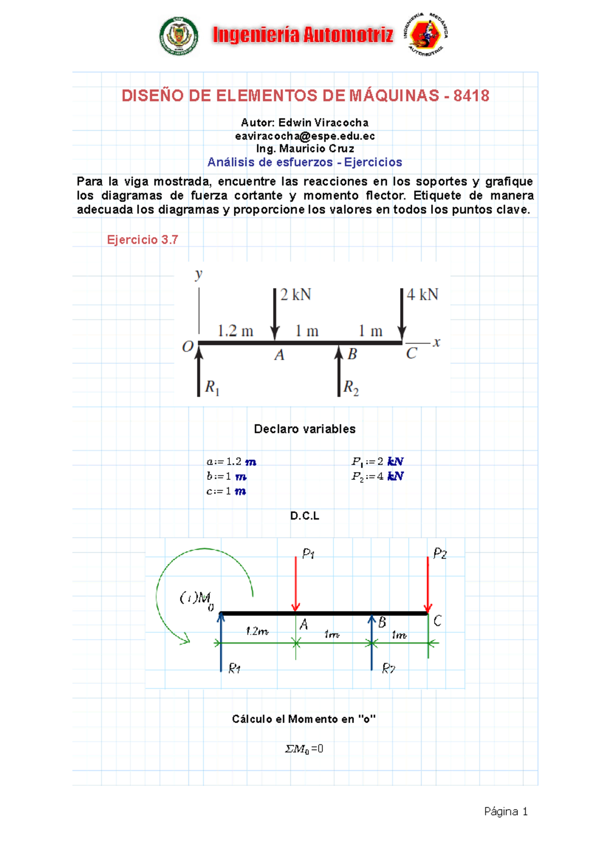470213933 Viracocha Tarea Analisis de esfuerzos pdf - DISEÑO DE ...