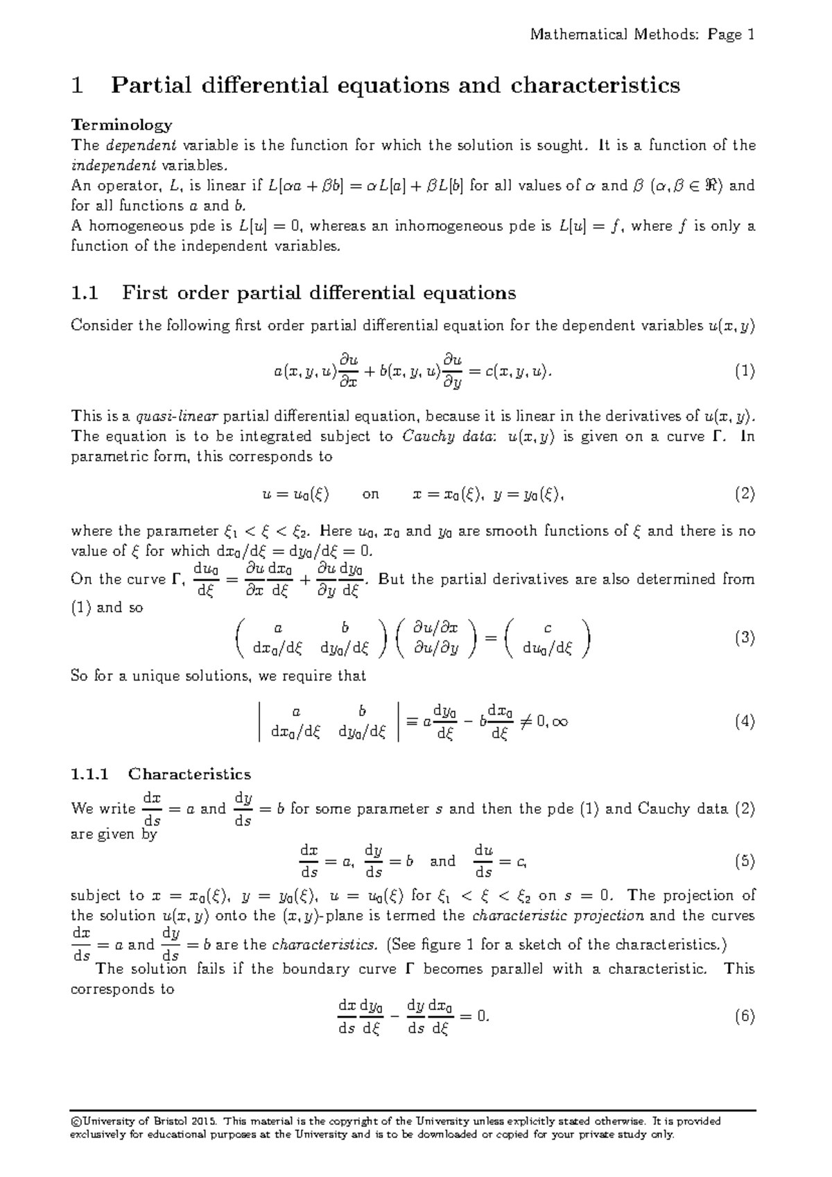 Mathematical Methods - Lecture notes - chap1 - 1 Partial differential ...