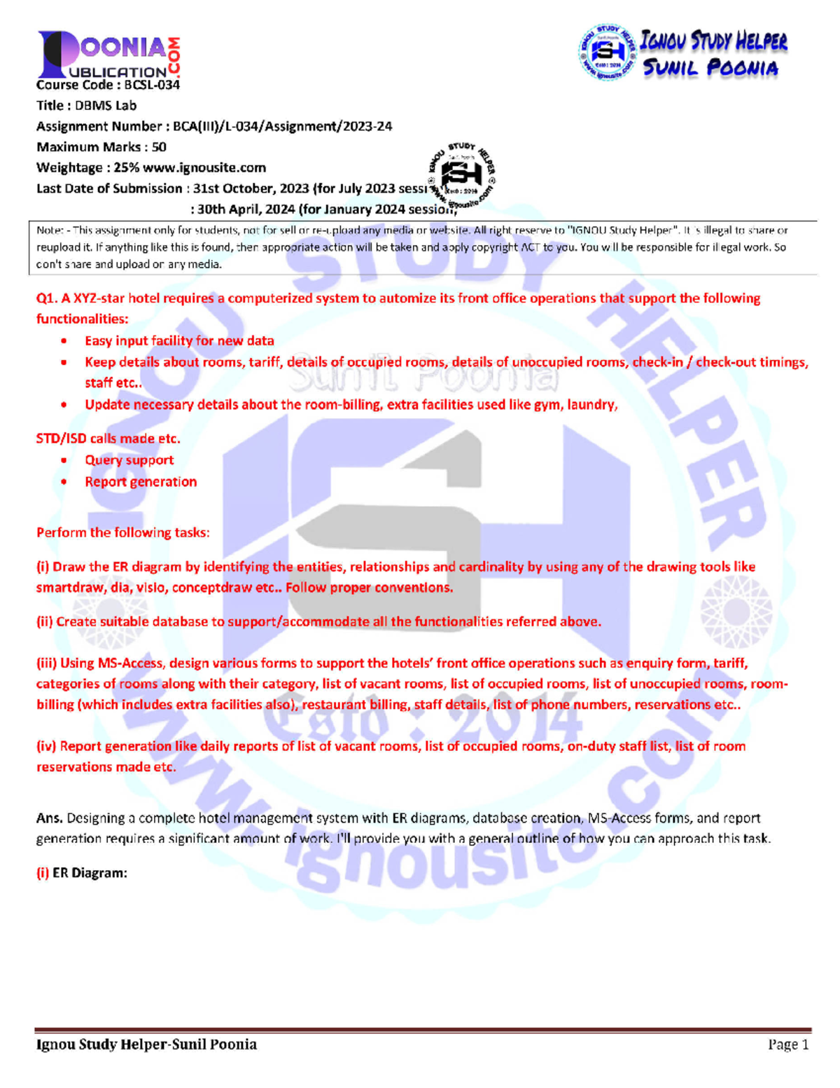 Bcsl 034 2023 24 Solved Assignment Bachelor Of Computer Application
