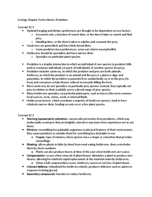 Ecology Chapter Six Notes - Chapter Six Notes CONCEPT 6 WHAT IS ...