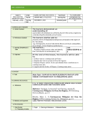 WI M1 - work immersion - Pre-Immersion – Grade 12 Quarter 1 – Module 1: Orientation First ...