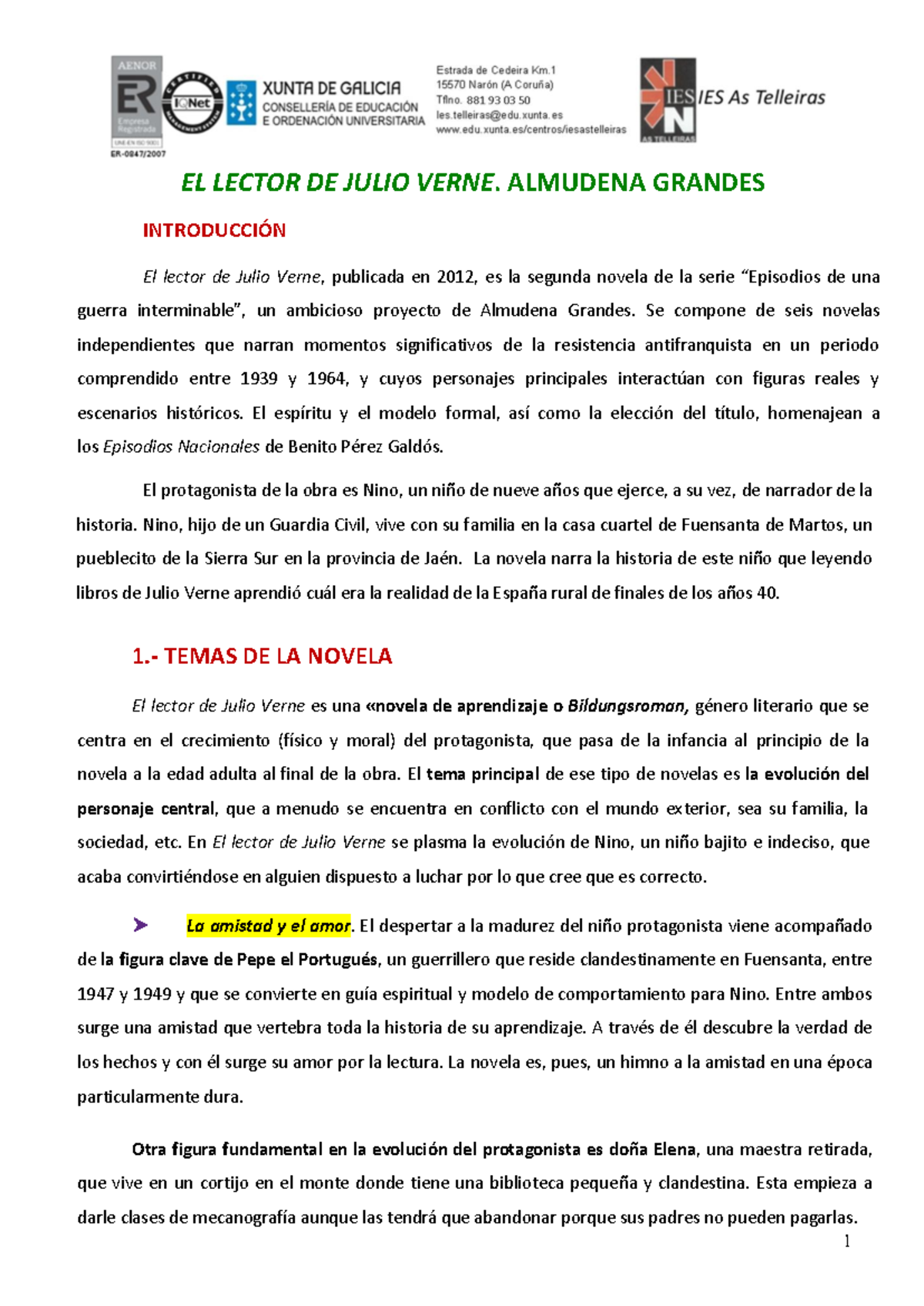 El lector de Julio Verne - EL LECTOR DE JULIO VERNE. ALMUDENA GRANDES ...