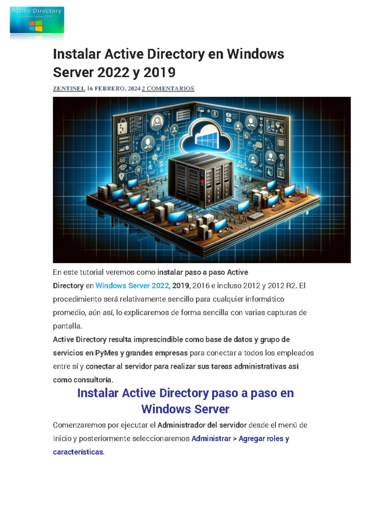 Guia para instalar el Active Directory - Instalar Active Directory en ...
