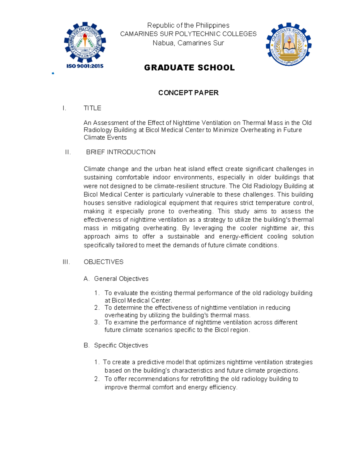 Concept Paper - Republic of the Philippines CAMARINES SUR POLYTECHNIC ...