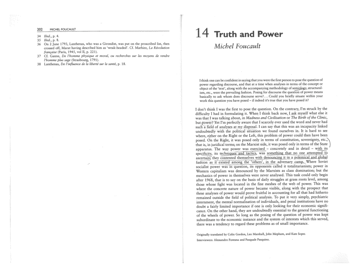 Truth and Power Article - SOC2263A - Studocu