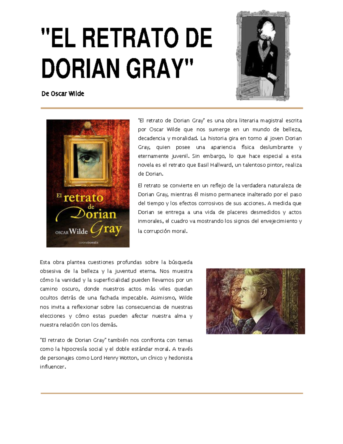 EL Retrato DE Dorian GRAY - "EL RETRATO DE DORIAN GRAY" De Oscar Wilde ...