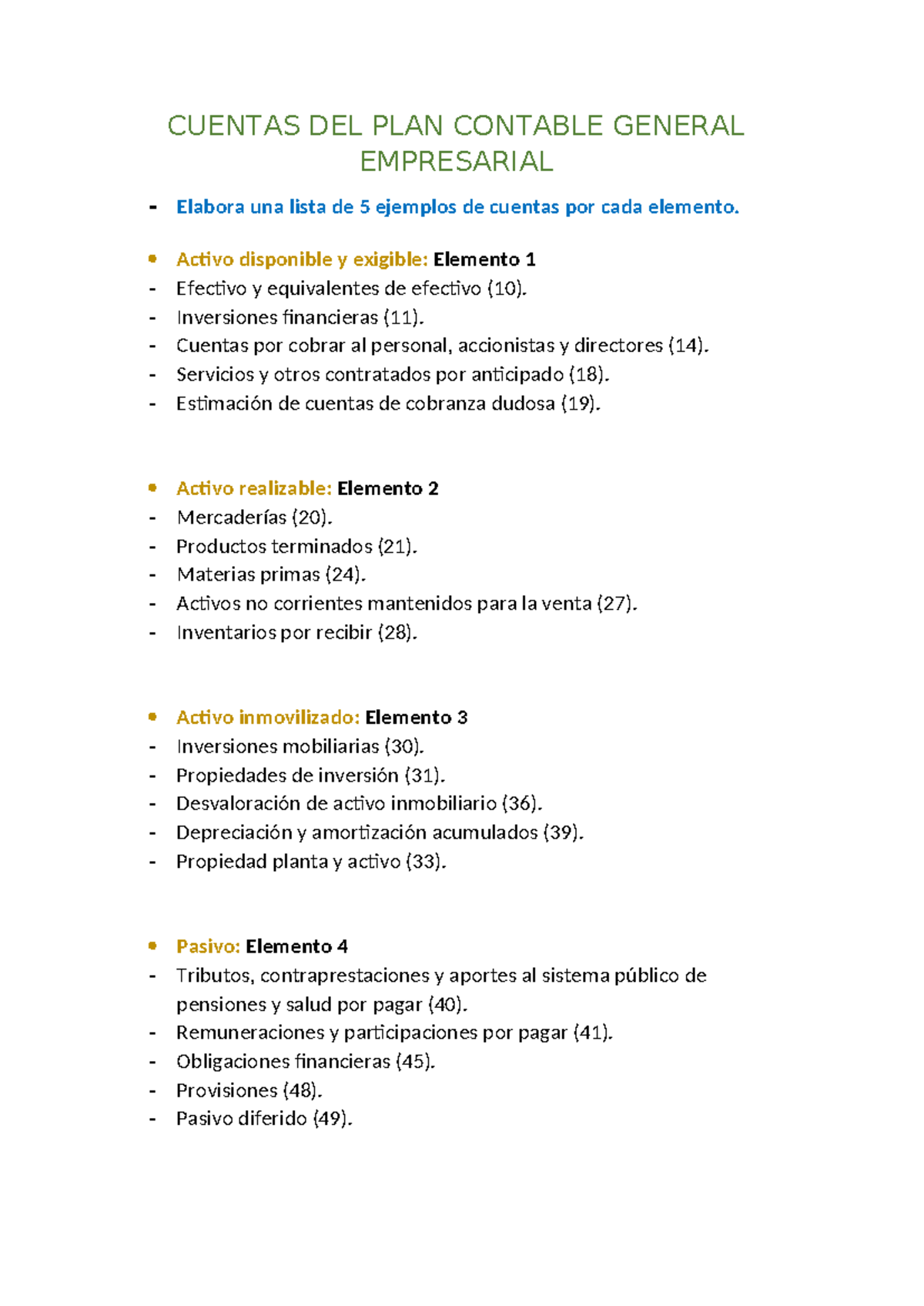 Semana 9 - Cuentas DEL PLAN Contable General Empresarial - CUENTAS DEL ...