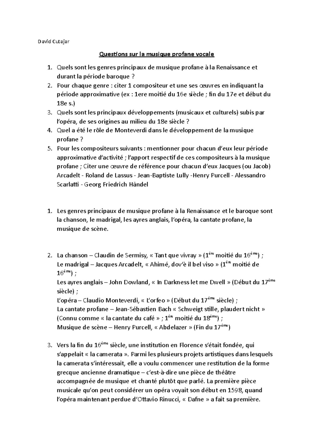 Questions sur la musique vocale - David Cutajar Questions sur la ...