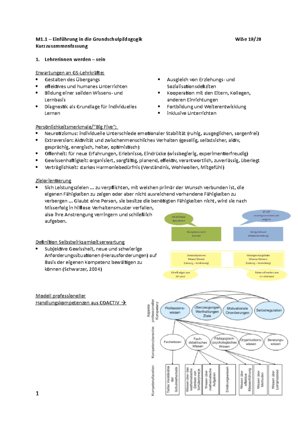1.1 Zusammenfassung (kurz) Grupäd, Lenske - M1 – Einführung in die ...