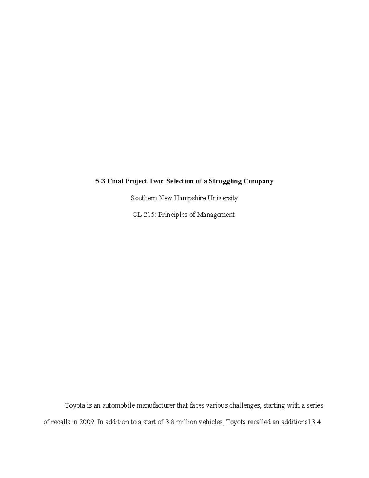 Ol215 mod5 project two - OL215 - SNHU - Studocu