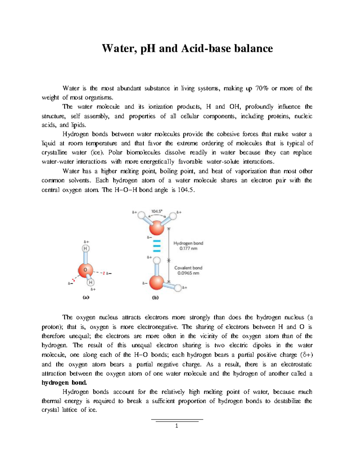 BIO202-Handouts-1 45 - here the notes of bio - Water, pH and Acid-base ...