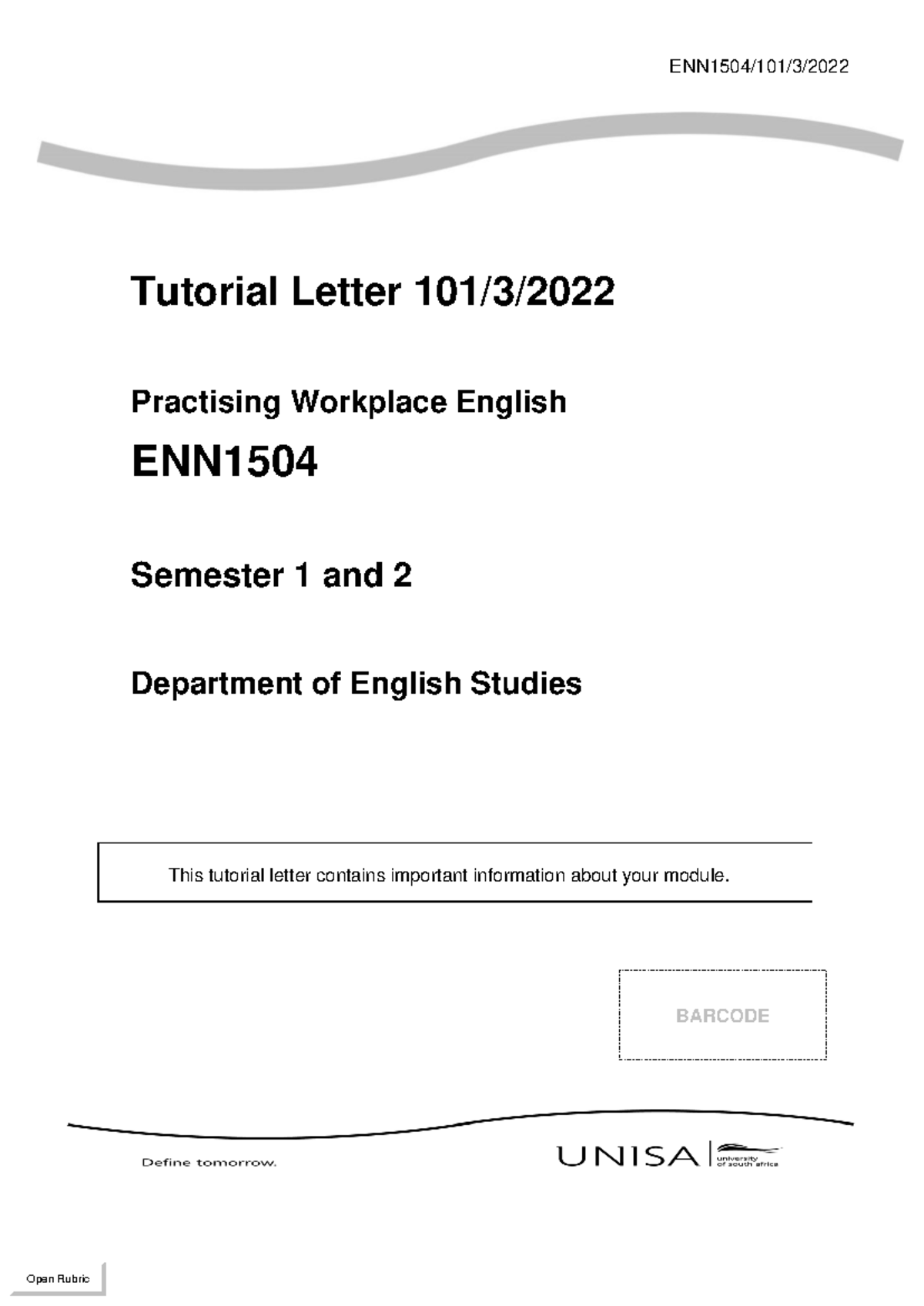 101 2022 3 b (2) - Tutorial letter - ENN1504/101/3/ 2022 Tutorial ...