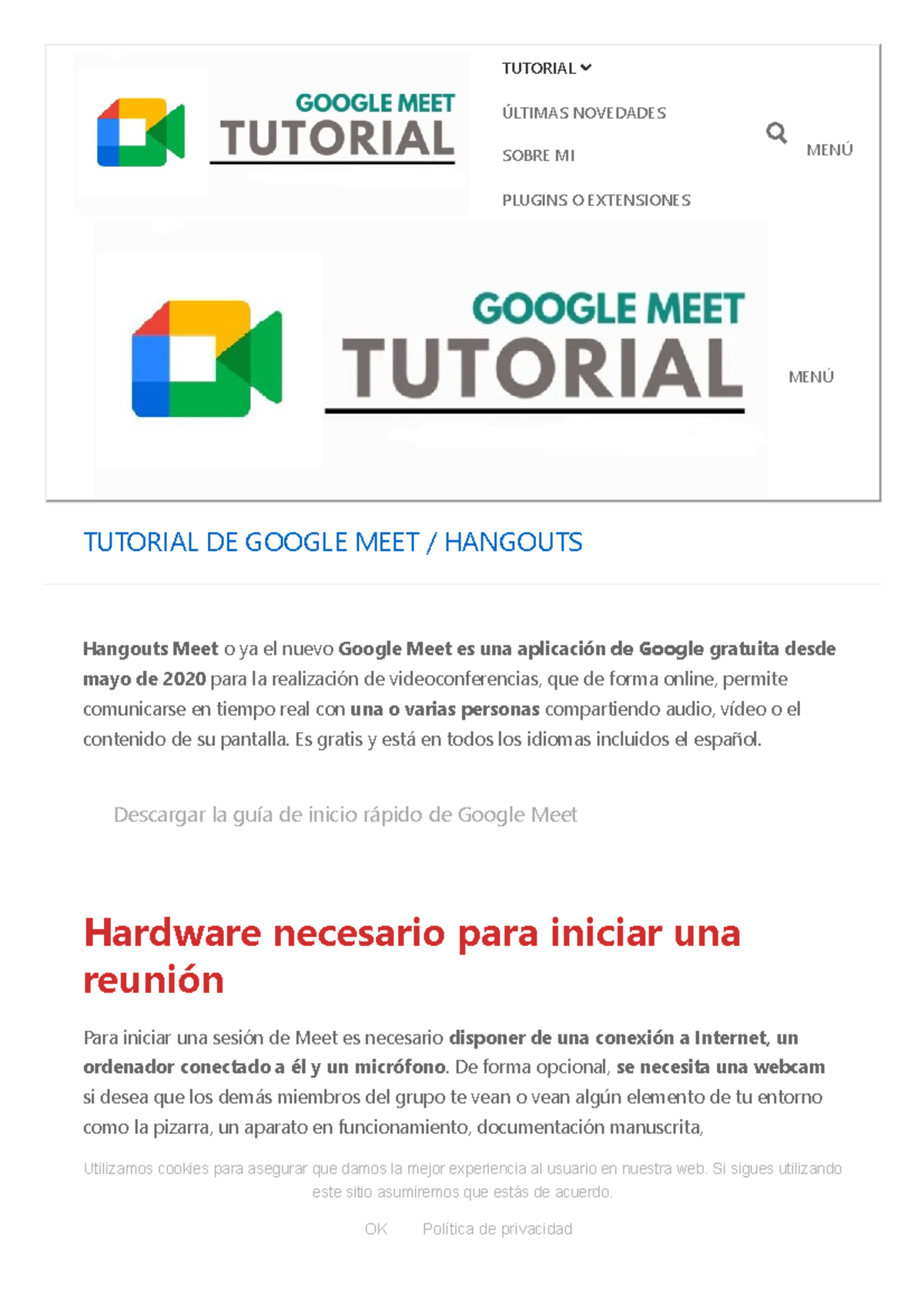 Google meet Tutorial - conocimiento de redes - TUTORIAL DE GOOGLE MEET ...