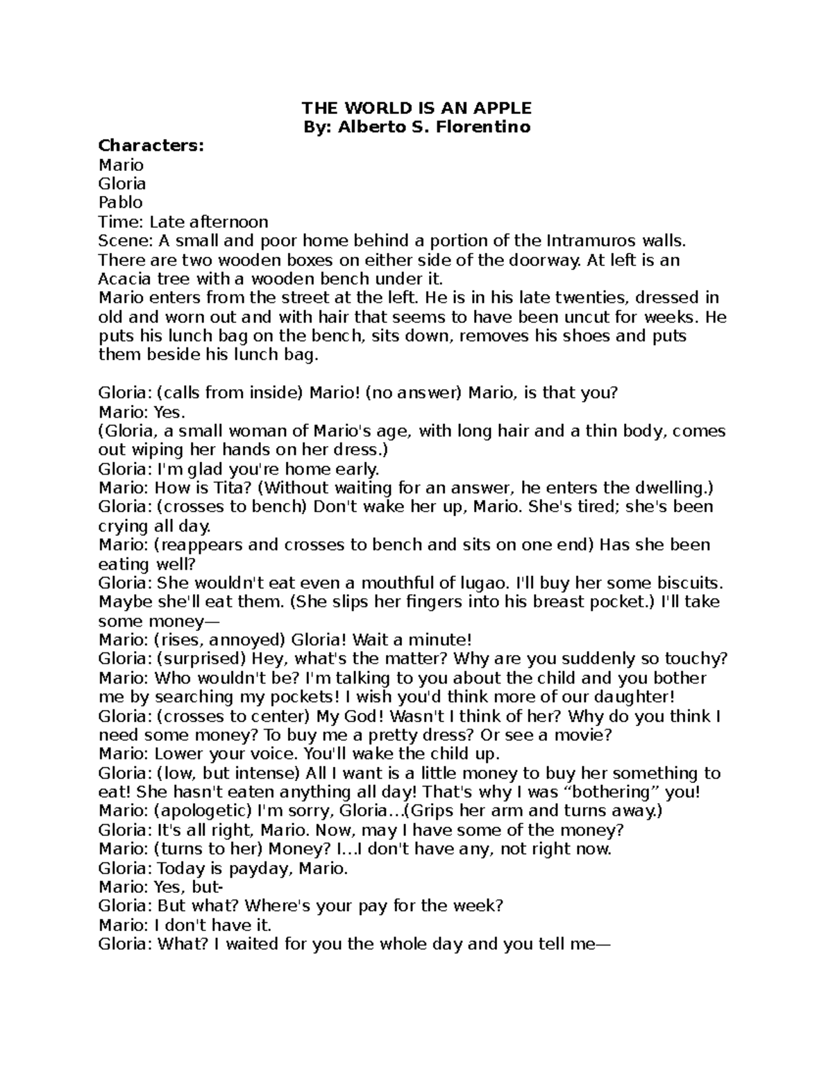 File000121 - lecture - THE WORLD IS AN APPLE By: Alberto S. Florentino ...