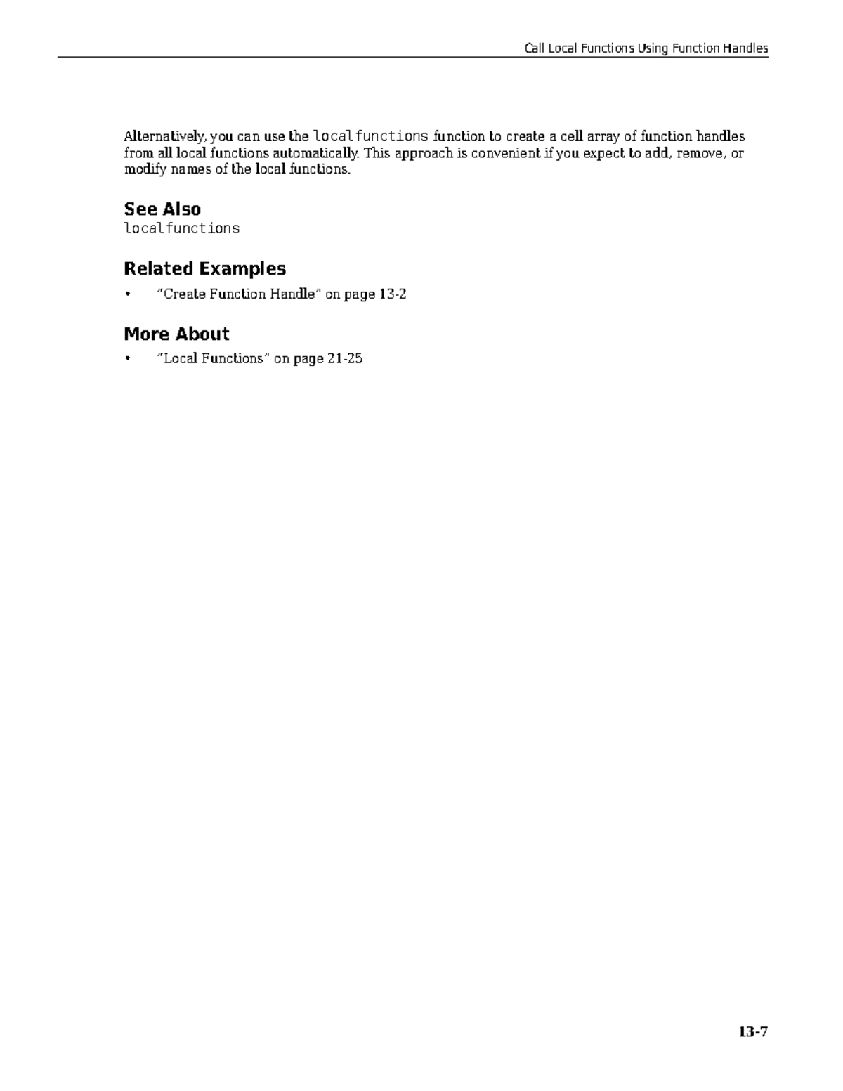Matlab prog-64 - Alternatively, you can use the localfunctions function to create a cell array ...