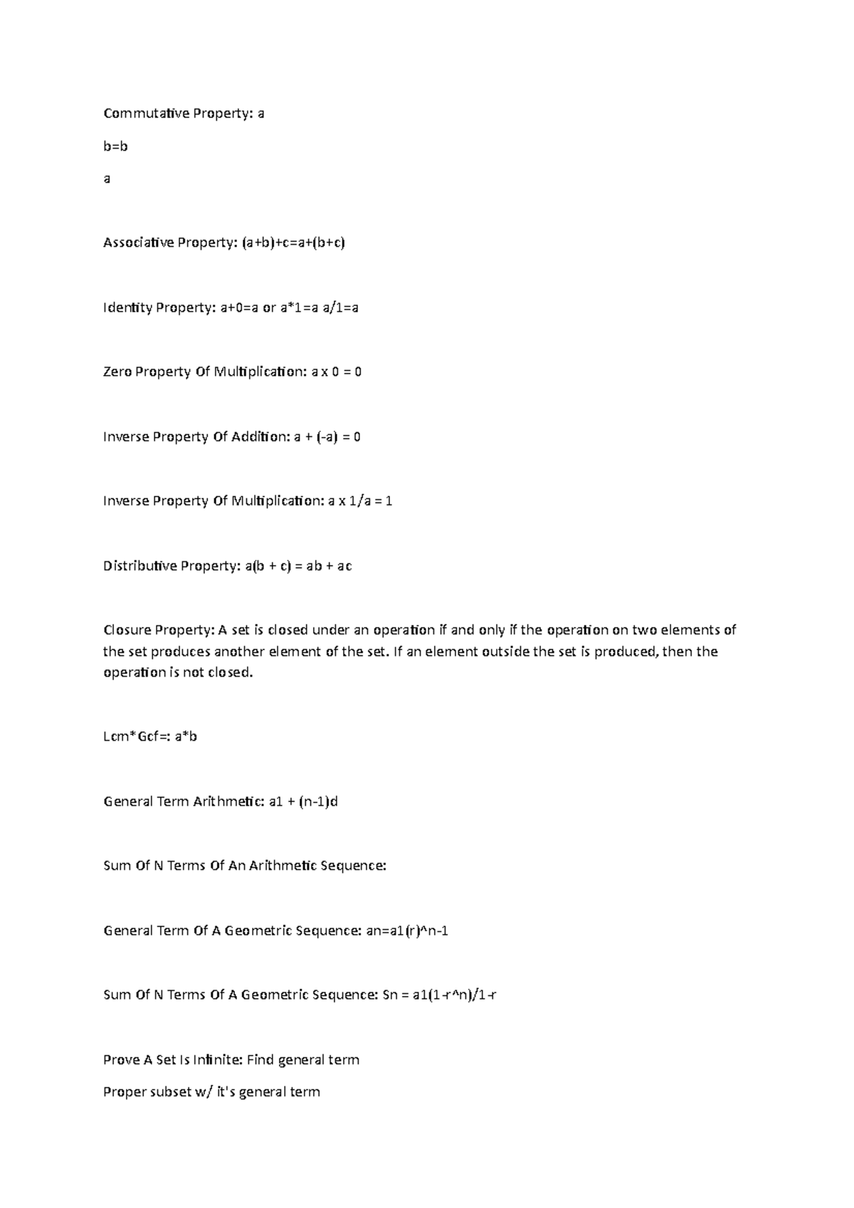 Fundamentals Of Math - All of these notes are really important, study ...