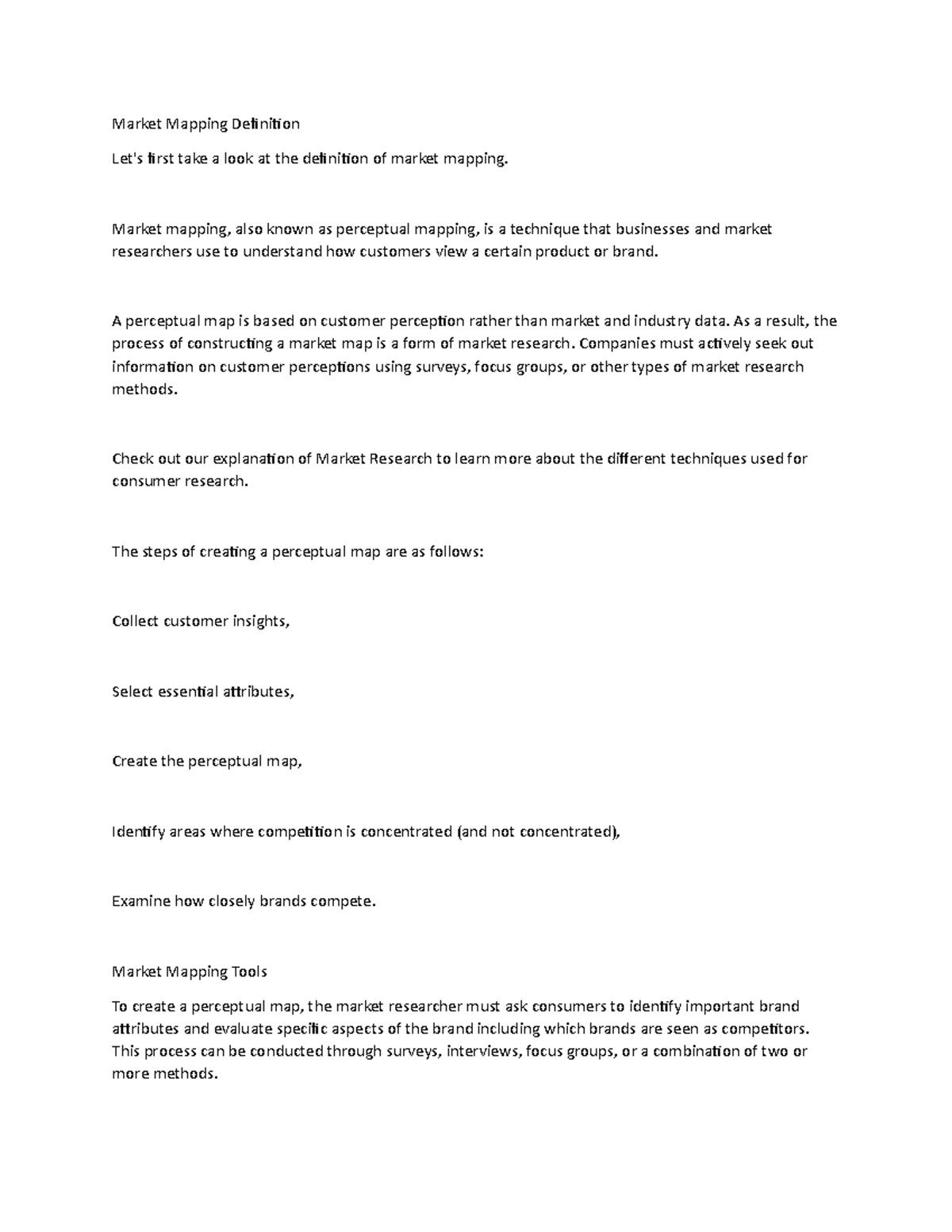 Market Mapping Market Mapping Also Known As Perceptual Mapping Is A