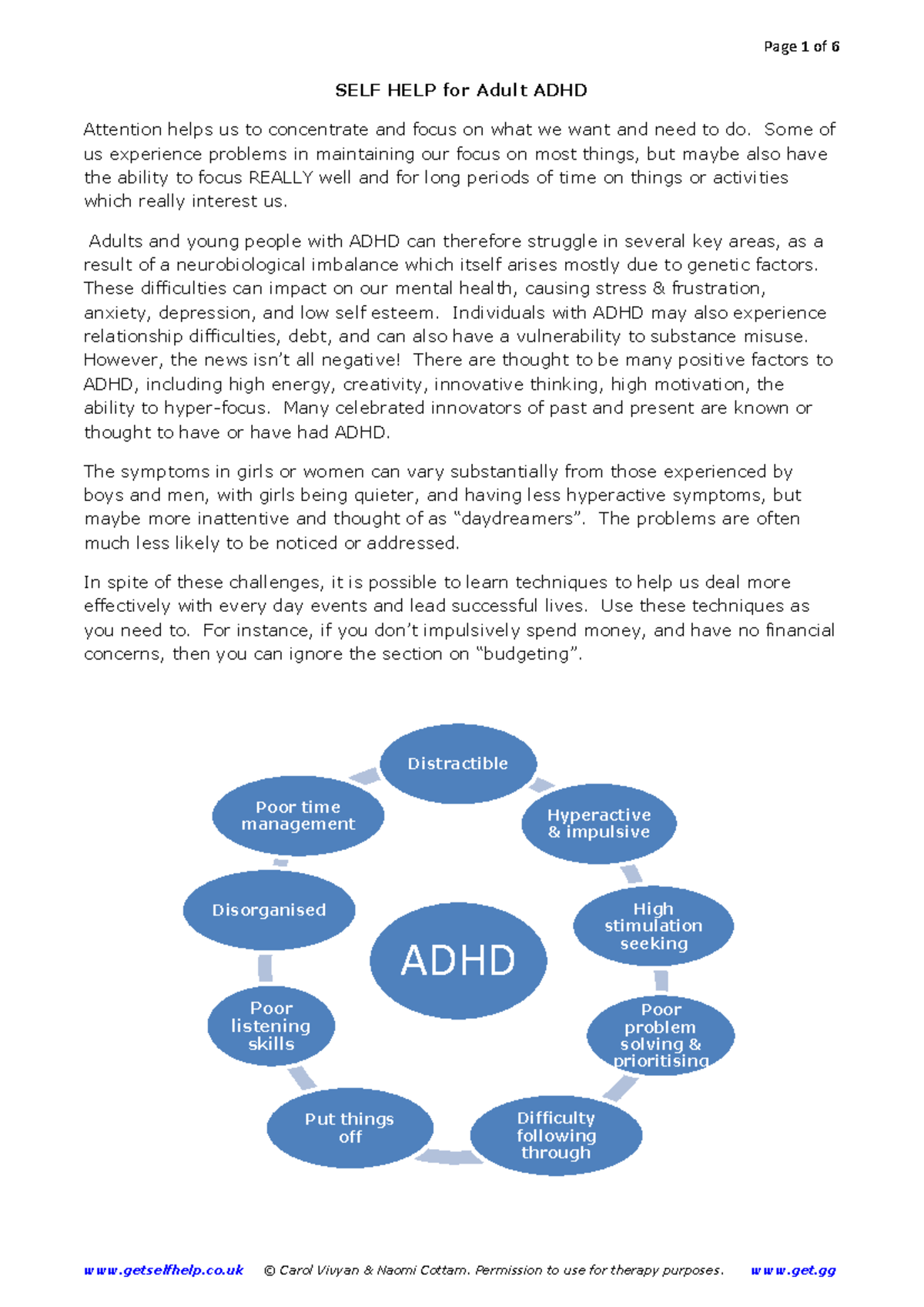 SELF HELP Guide FOR Adult ADHD - SELF HELP for Adult ADHD Attention ...