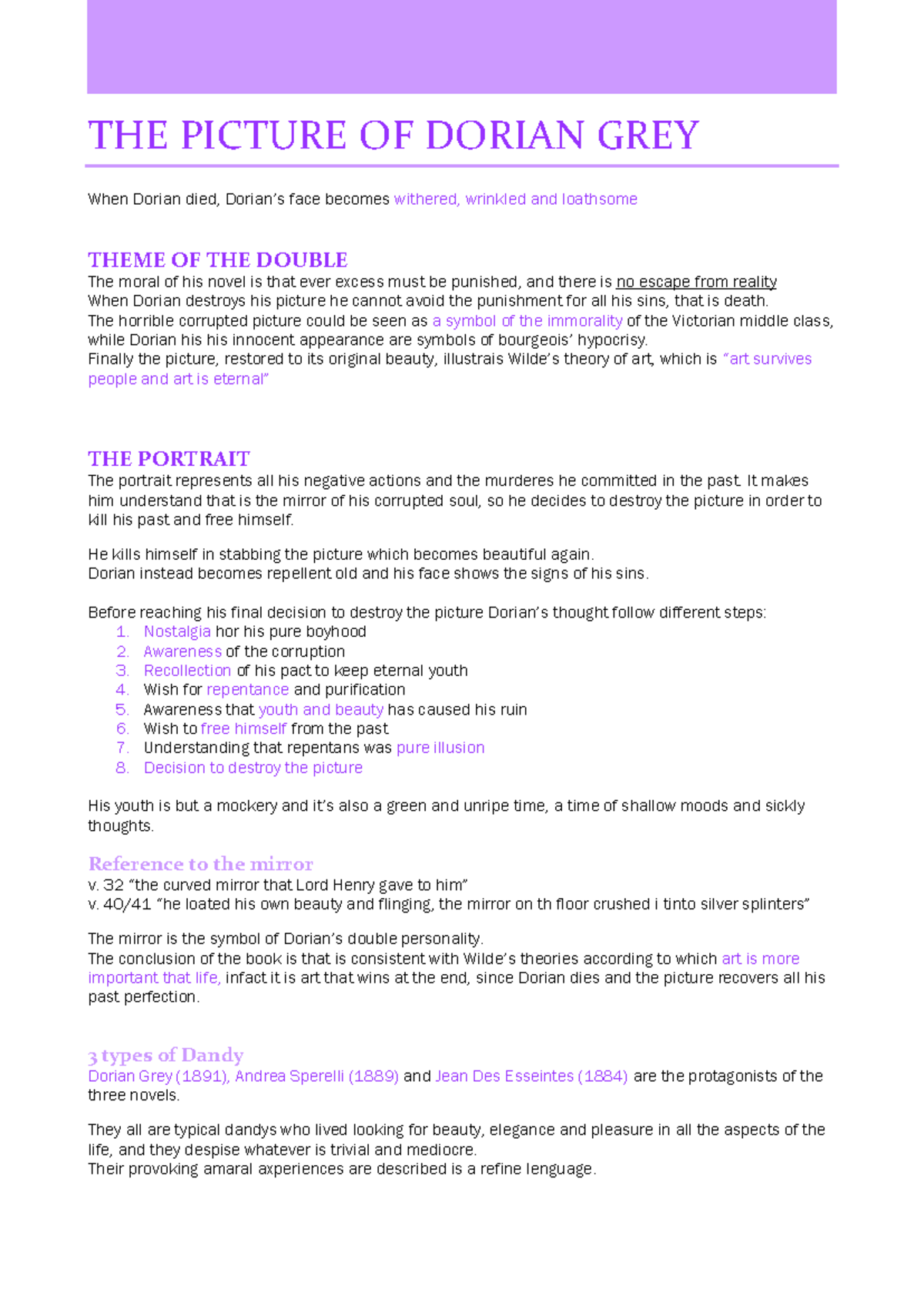 Dorian grey 2 - Programma 5 anno - THE PICTURE OF DORIAN GREY When ...