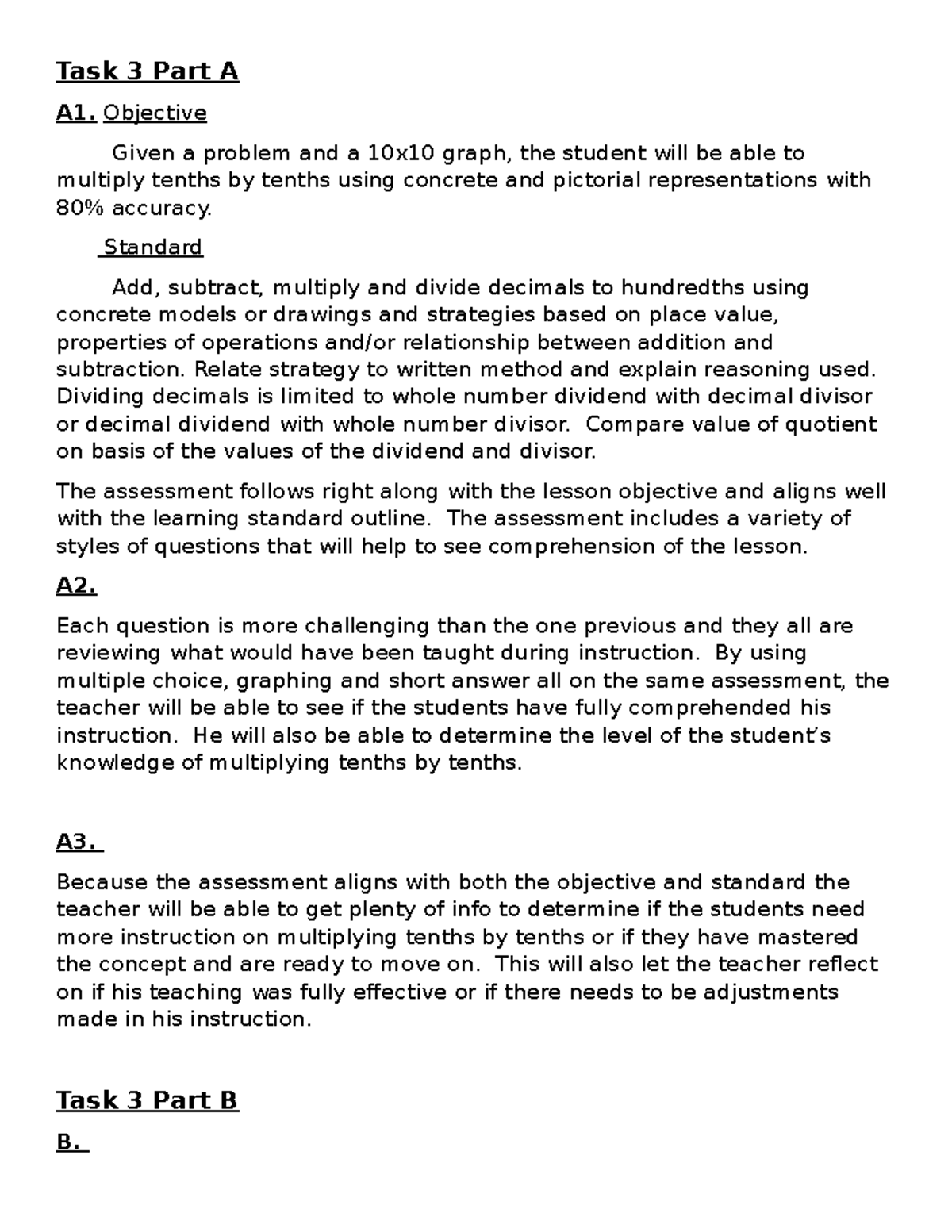 Task 3 - Tasked was passed successfully - Task 3 Part A A1. Objective ...