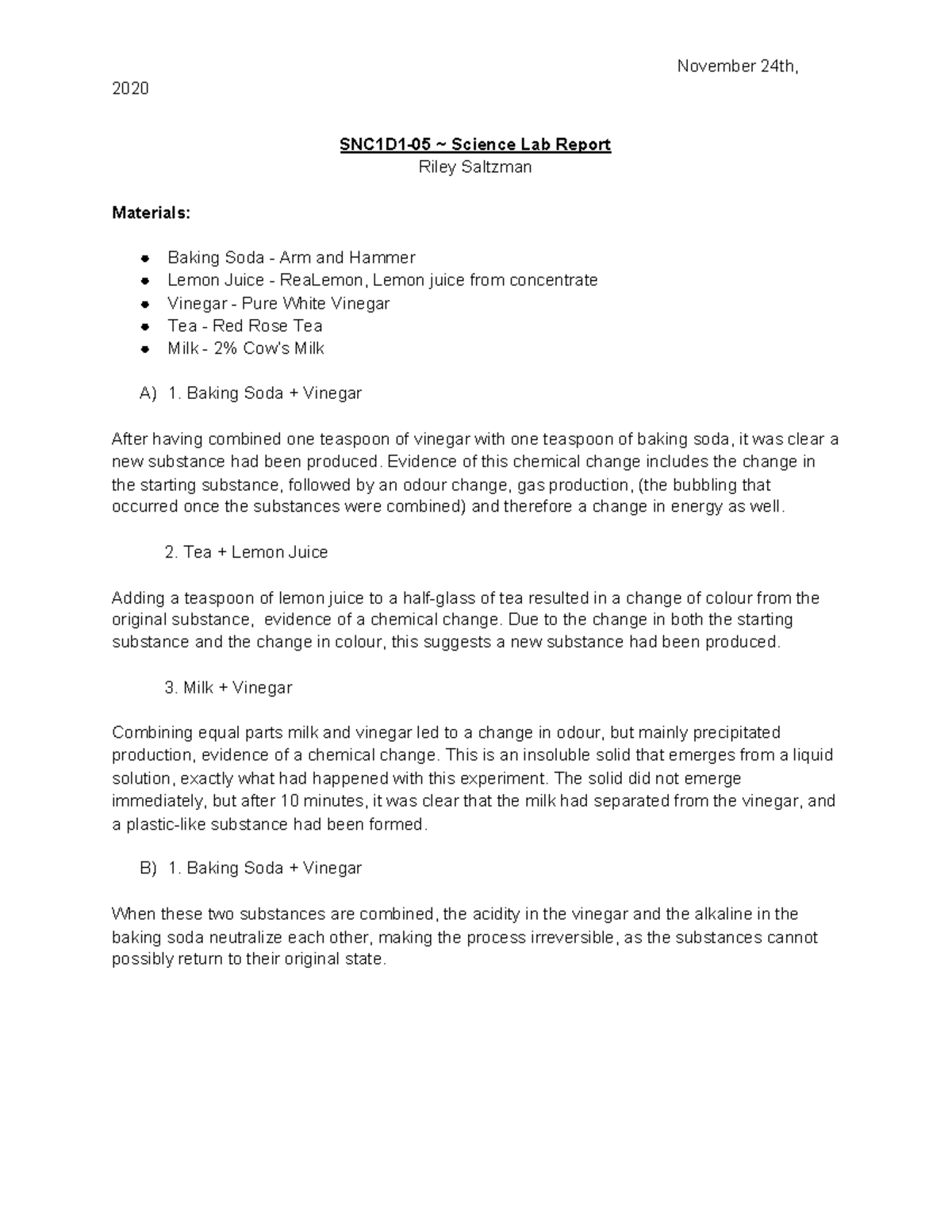 SNC1D1-05 Science Lab Report, 11 24 - November 24th, 2020 SNC1D1-05 ...