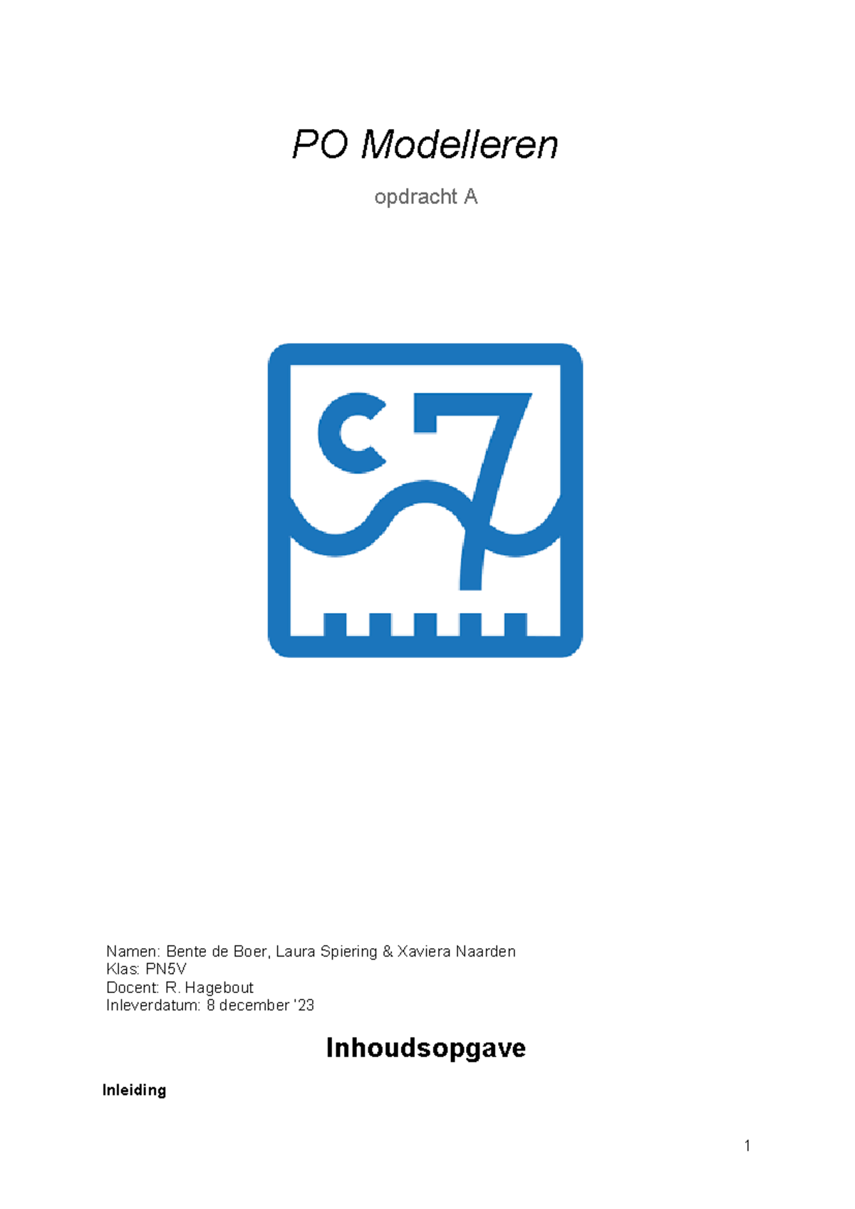 Natuurkunde PO modelleren - PO Modelleren opdracht A Namen: Bente de Boer, Laura Spiering ...