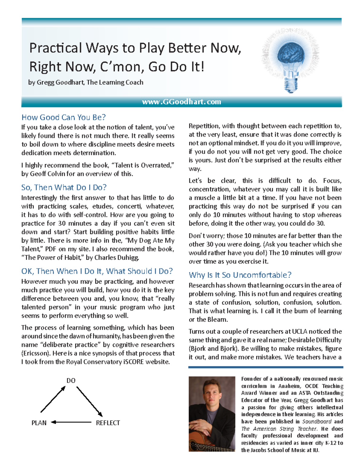 Goodhart, Gregg - Deliberate Practice (2016) - Repetition, with thought ...