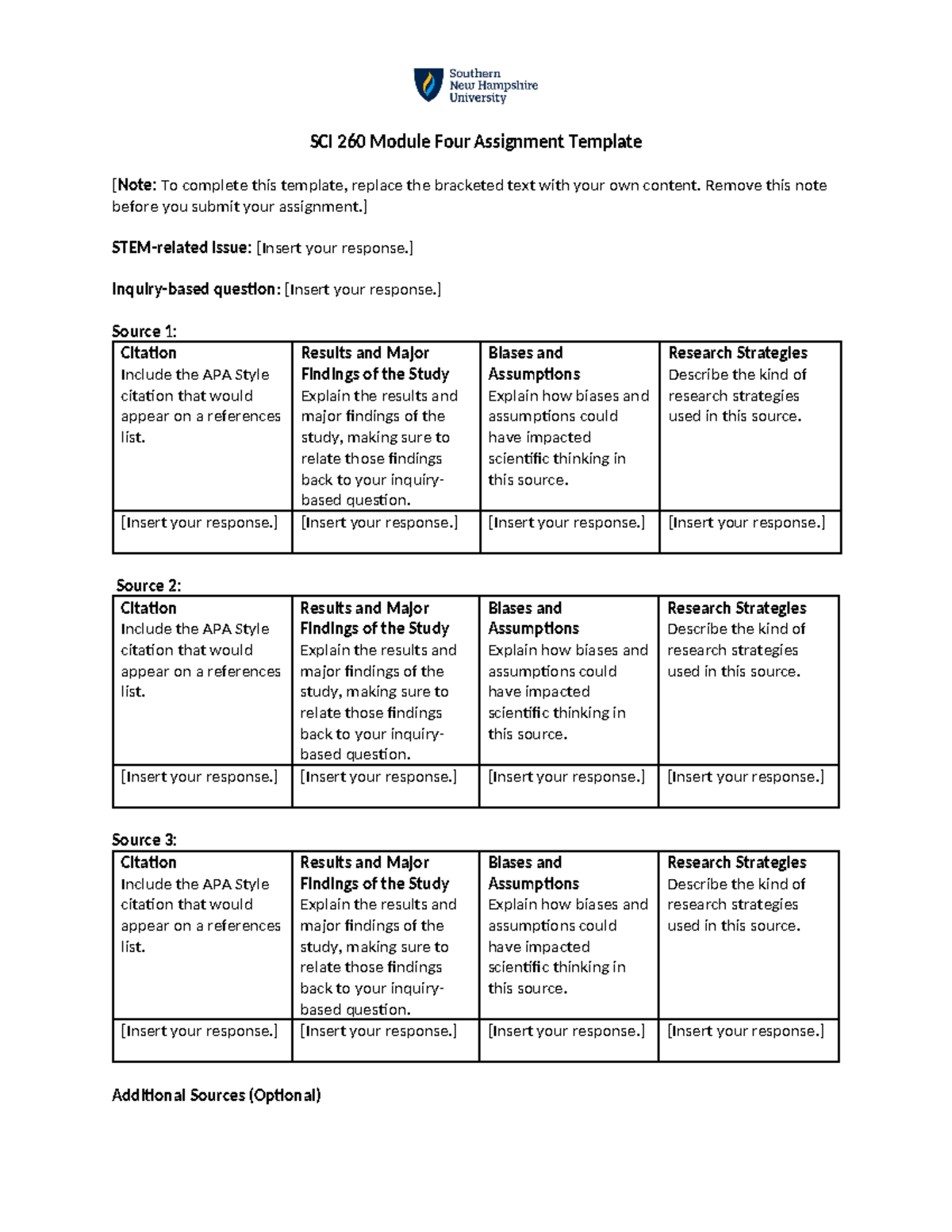 SCI 260 Module Four Assignment Template - SCI 260 Module Four ...
