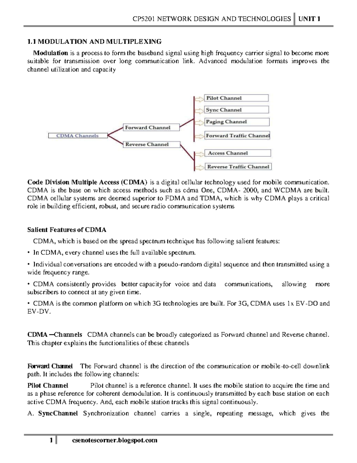 Unit 1 Lecture notes - 1 MODULATION AND MULTIPLEXING Modulation is a ...