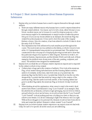 HUM 100 Week 7 Final Project - HUM 100 - SNHU - Studocu