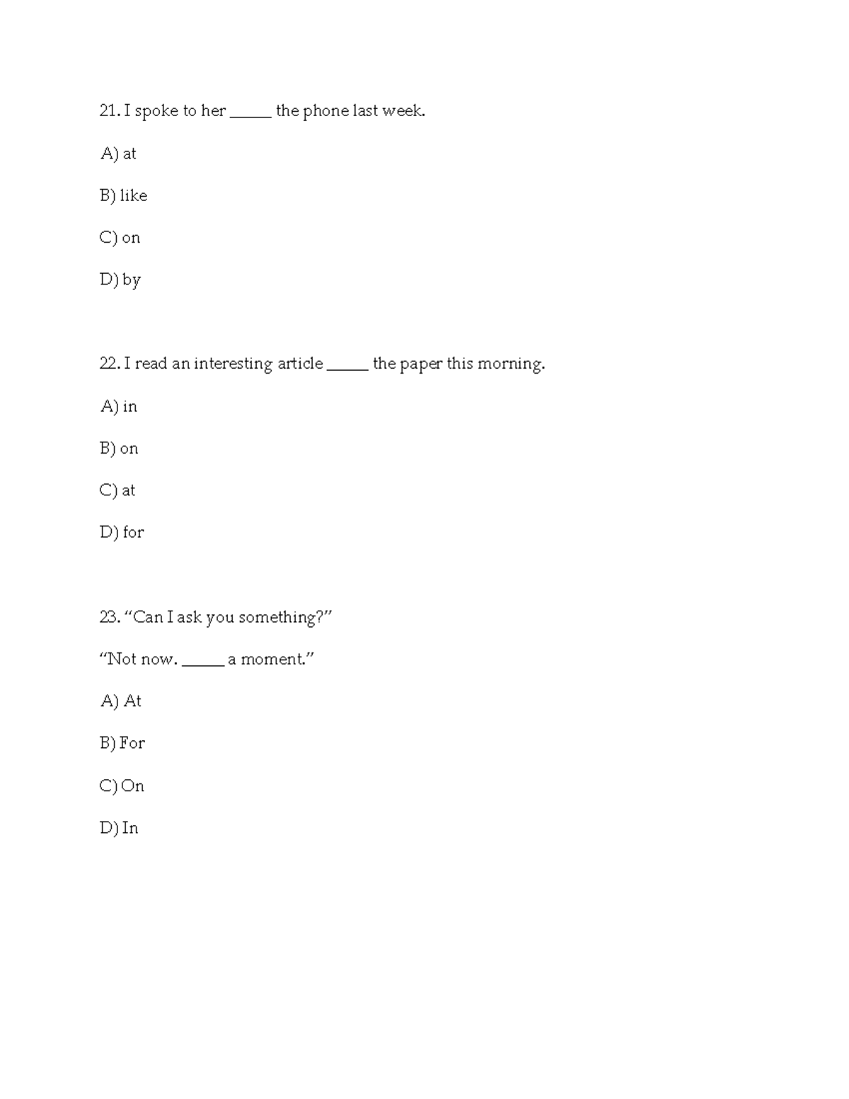 GT 11 - Grammar Test: GBA EPT Reviewer 11.7 - I spoke to her _____ the ...
