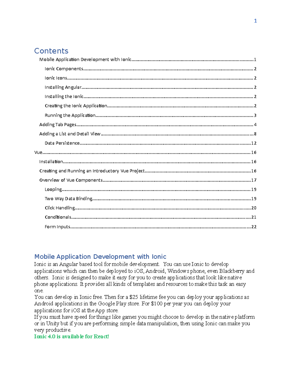 Inclass 4 Angular-2 - In class Assignments - Contents Mobile Applicaion Development with - Studocu