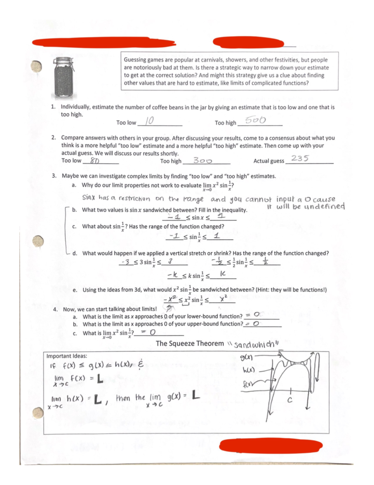 Calculus 1 The Squeeze Theorem - MA 1713 - Studocu