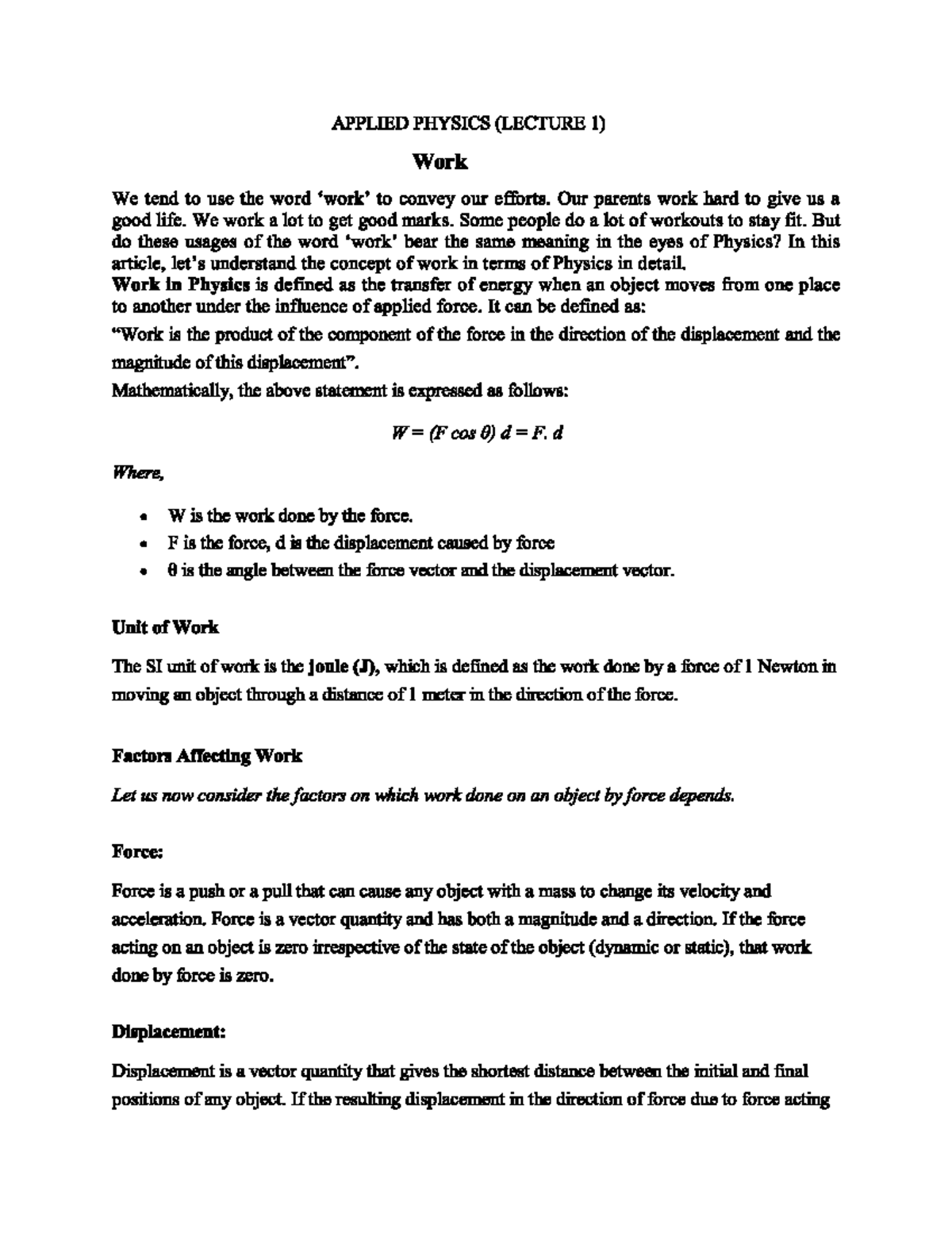 Lecture 1 - these are applied physics notes - Power Electronics - Studocu