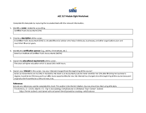 ACC 317 Module One Activity - ACC-317 - Topic/Subtopic Accounting ...