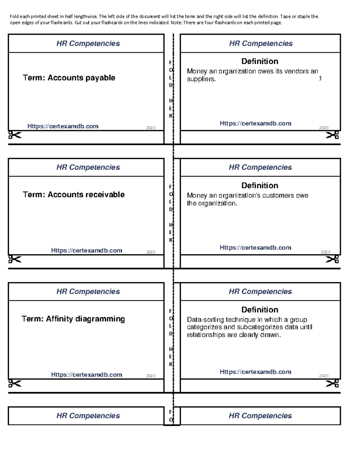 Flashcards hr competencies 2023 - open edges of your flashcards. Cut ...