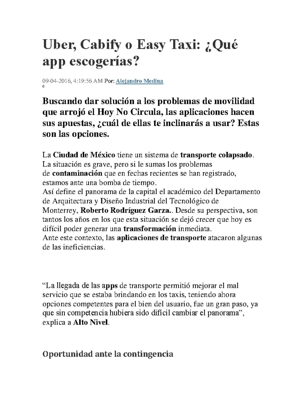 1 Uber, cabify easy que app escogerias - Uber, Cabify o Easy Taxi: ¿Qué ...