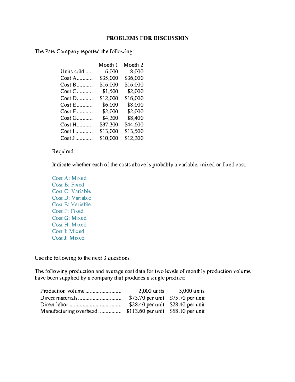 [PDF] Problems for Discussion (Cost Estimation) - PROBLEMS FOR ...