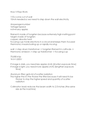 Radiology Lecture Notes and Midterm Exam Terminology - Ch. 8 p ...