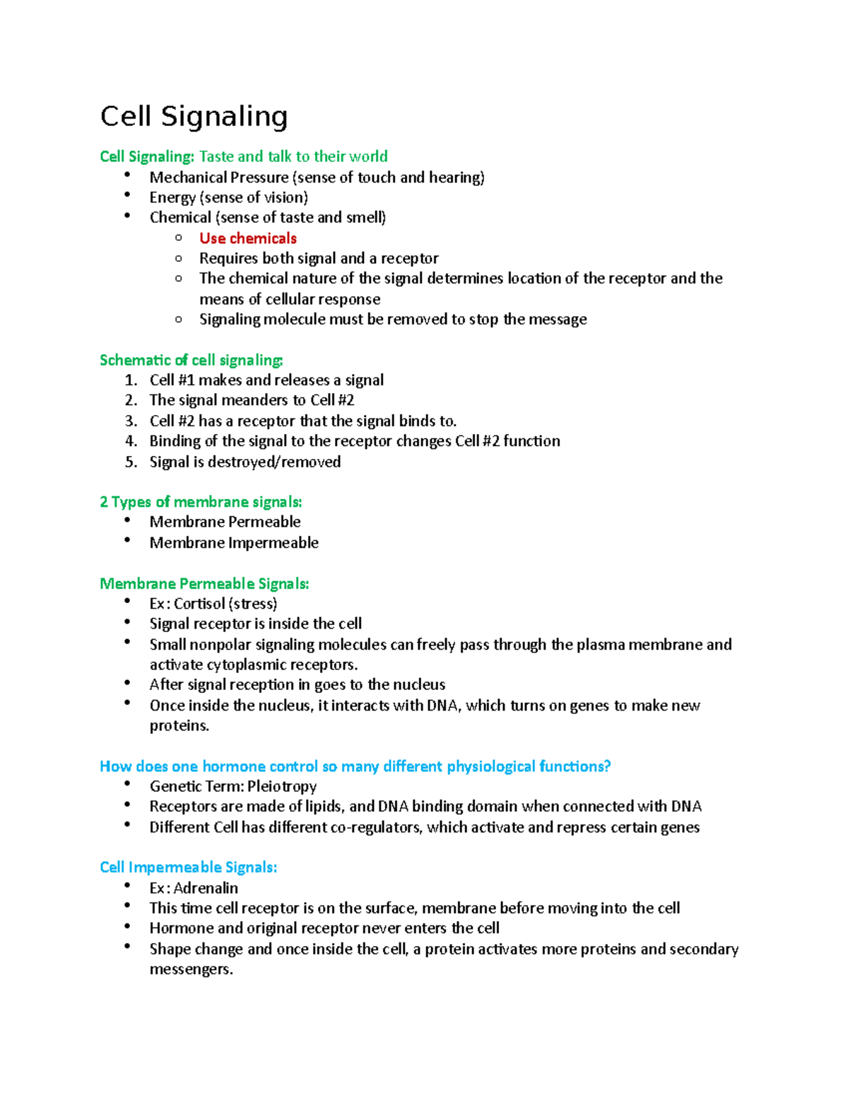 Cell Signaling - Prof. was Dail Chapman - Cell Signaling Cell Signaling ...