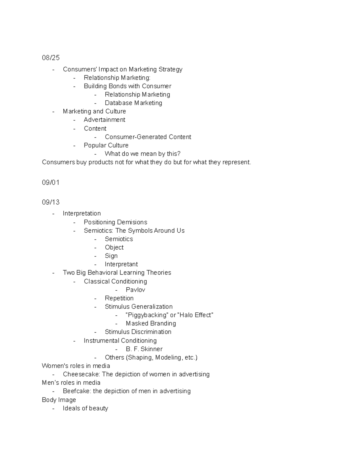 Consumer Behavior Notes From Class 08 Consumers Impact On