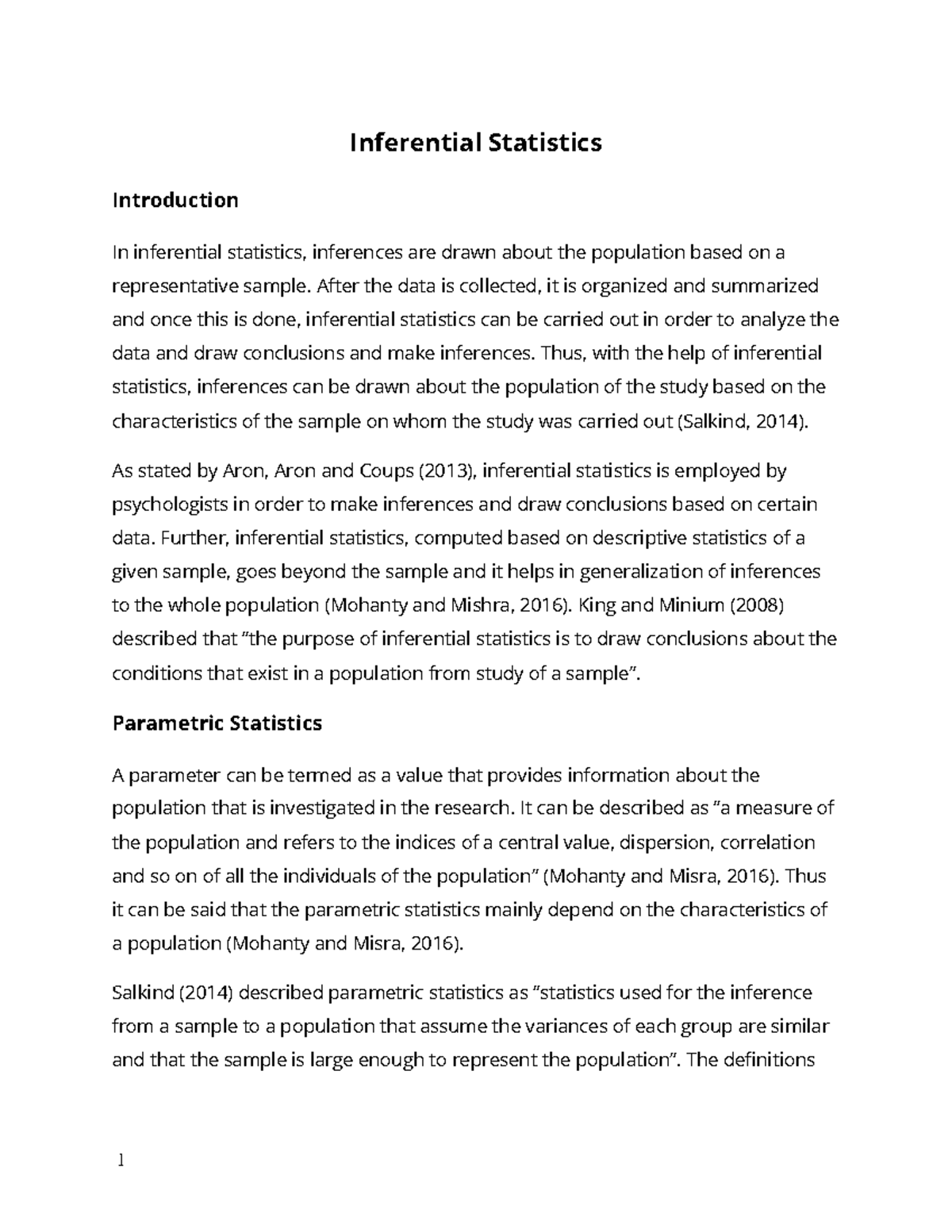 Inferential Statistics Unit 1 - Summary B.a.(hons) psychology - Inferential Statistics ...