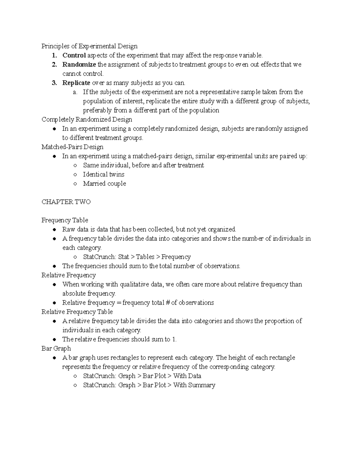 Sep. 2 - Notes from Professor Schwaighofer - Principles of Experimental ...