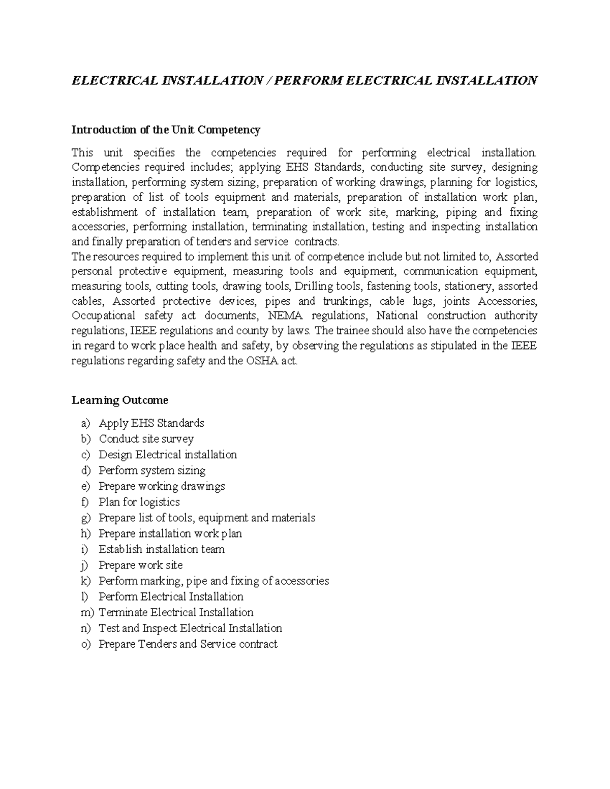 PEI - Class notes for electrical engineering CDACC level 5 - ELECTRICAL ...