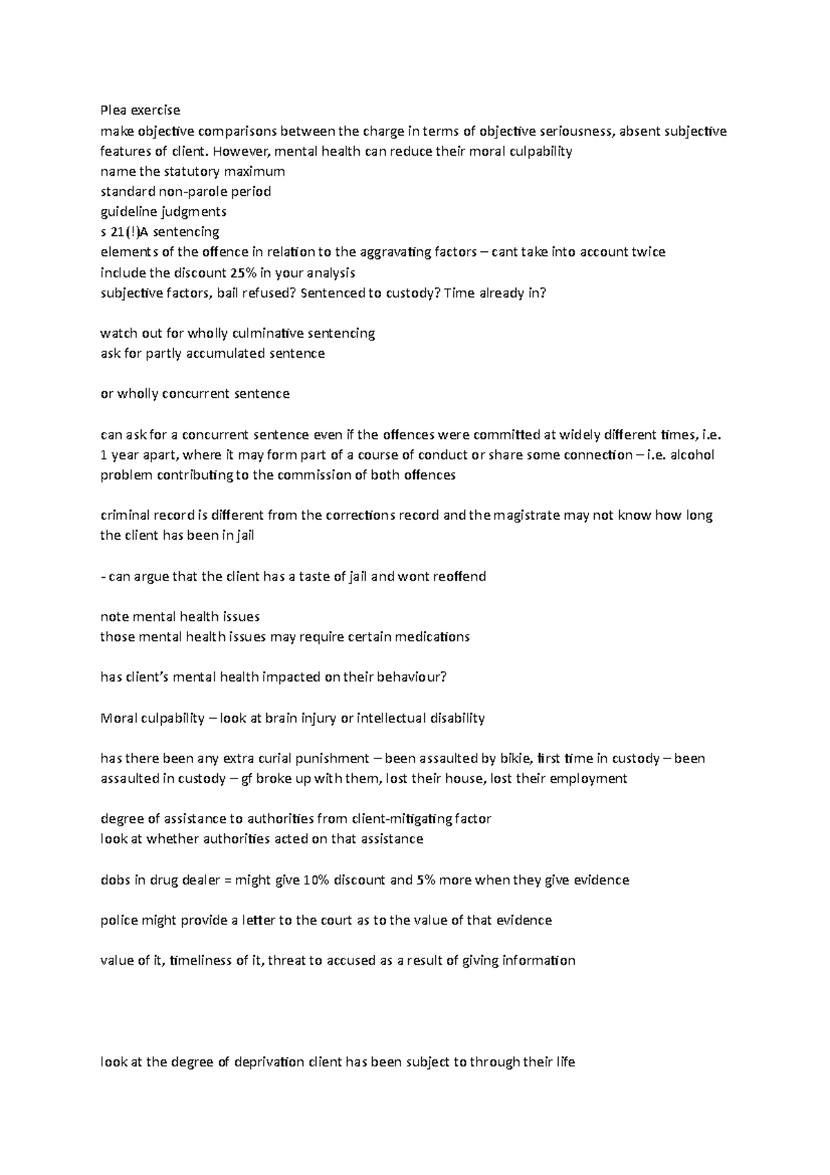 Plea exercise 111 - Plea exercisemake objective comparisons between the ...