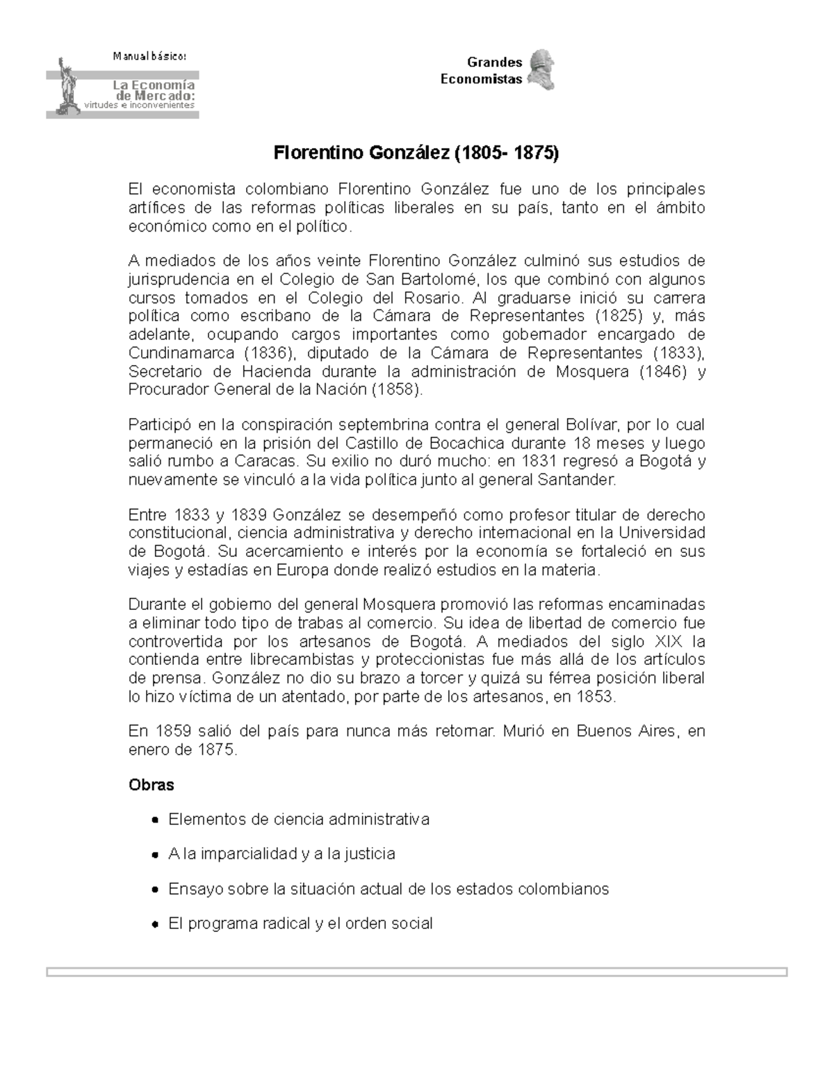Obras de florentino gonzalez - Florentino González (1805- 1875) El ...