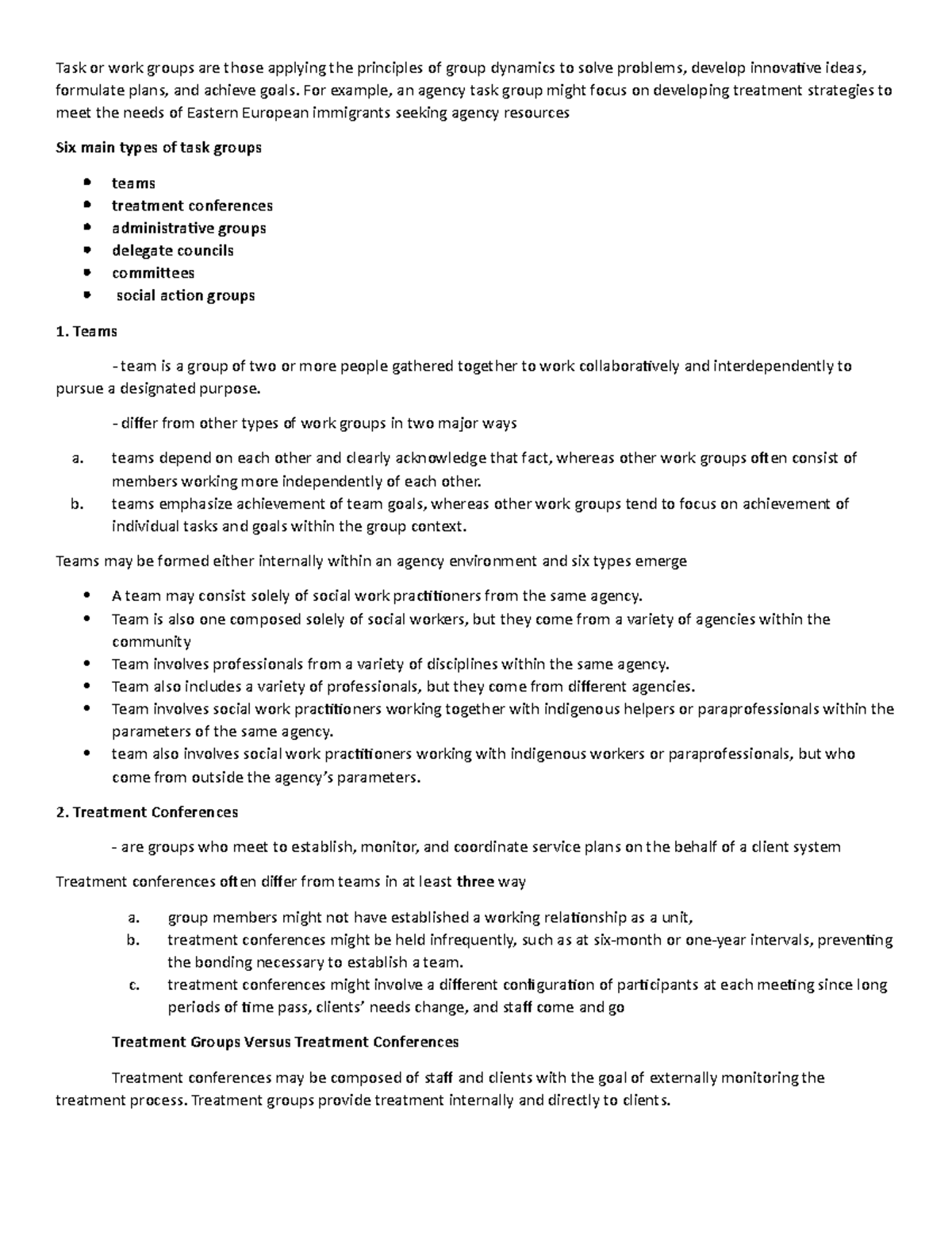 Hbo - summary - Task or work groups are those applying the principles ...