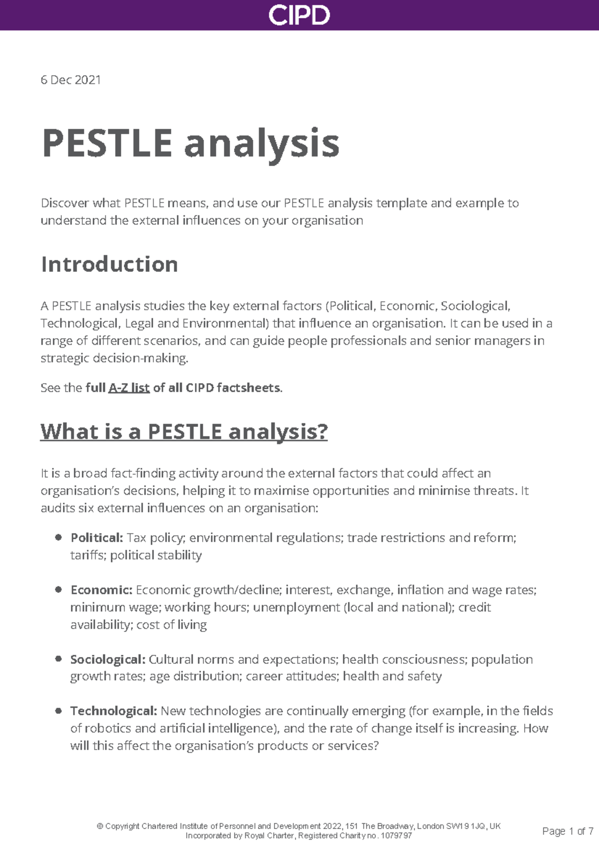 Pestle-analysis-factsheet 20221026 T152449 - 6 Dec 2021 PESTLE analysis ...